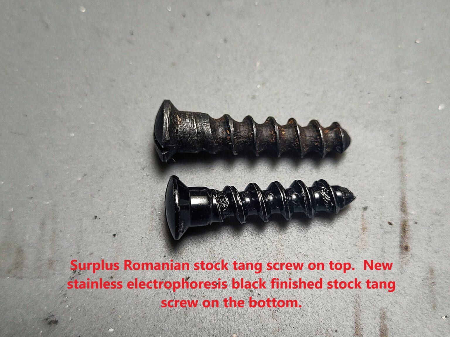 AKM Rear Trunnion Tang Buttstock Screws: Black Stainless (Pair)