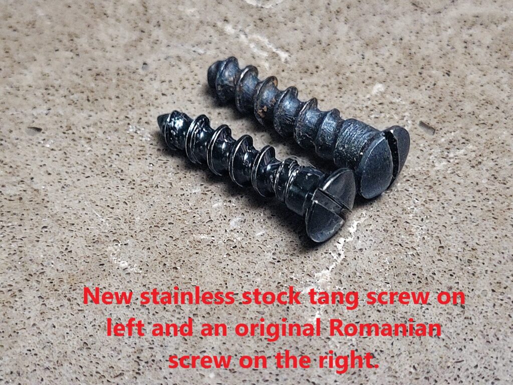 AKM Rear Trunnion Tang Buttstock Screws: Black Stainless (Pair)